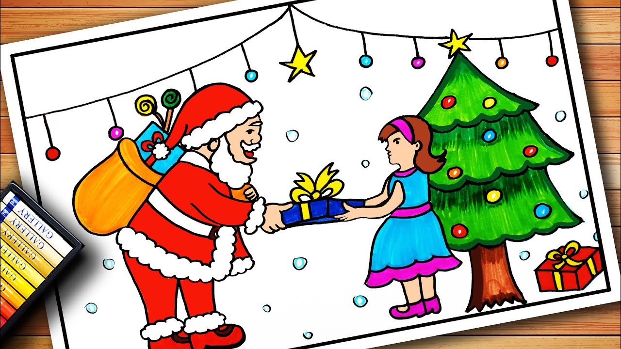 Christmas Drawing Easy | Santa Claus Drawing Easy | Christmas Painting ...