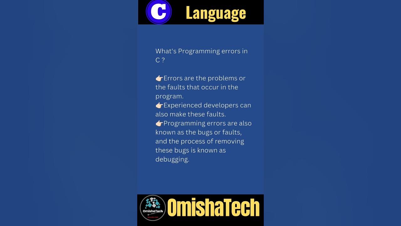 What's Programming Errors in C? With Mcqs #shorts #viral #omishatech #error #programmingerror ...