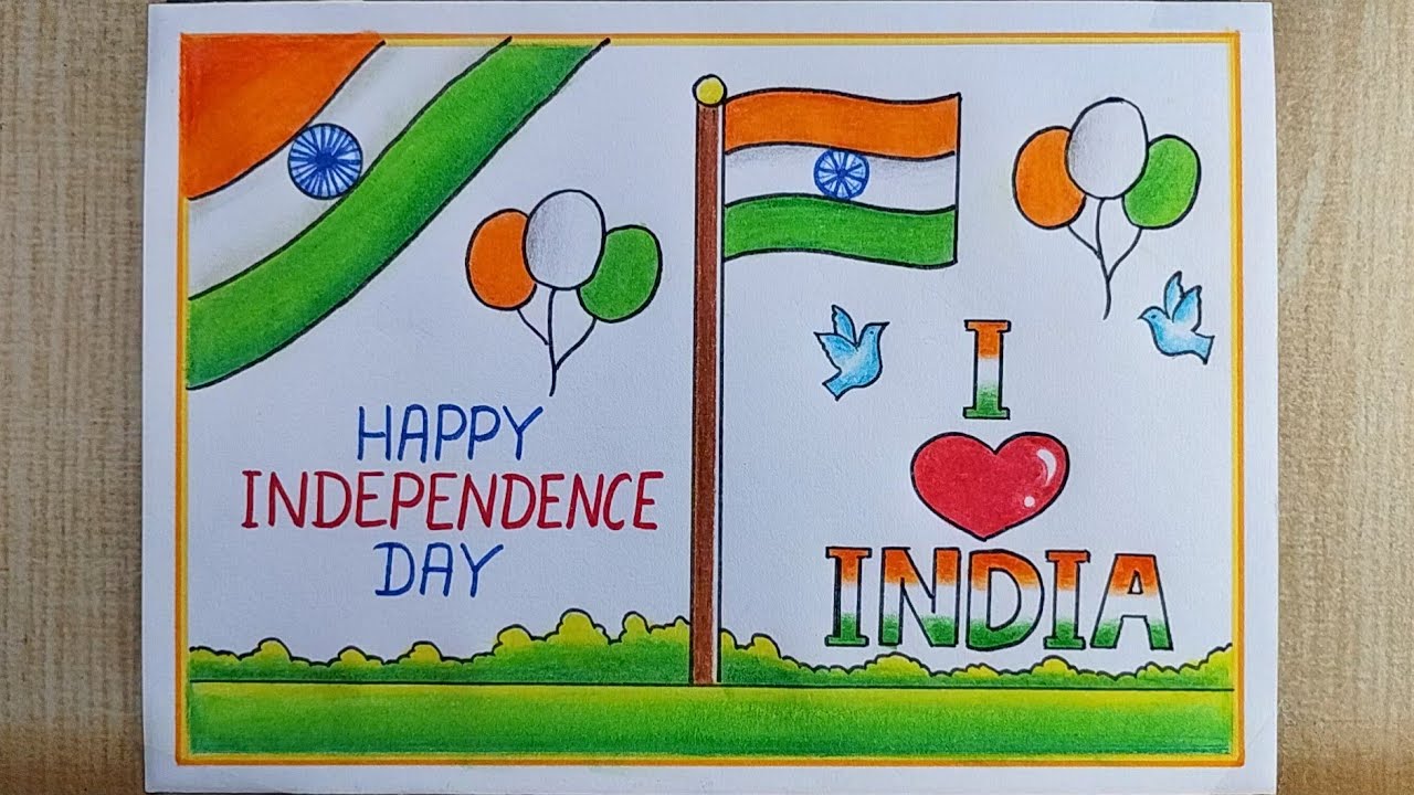 Very easy Independence Day drawing| Independence day poster drawing ...