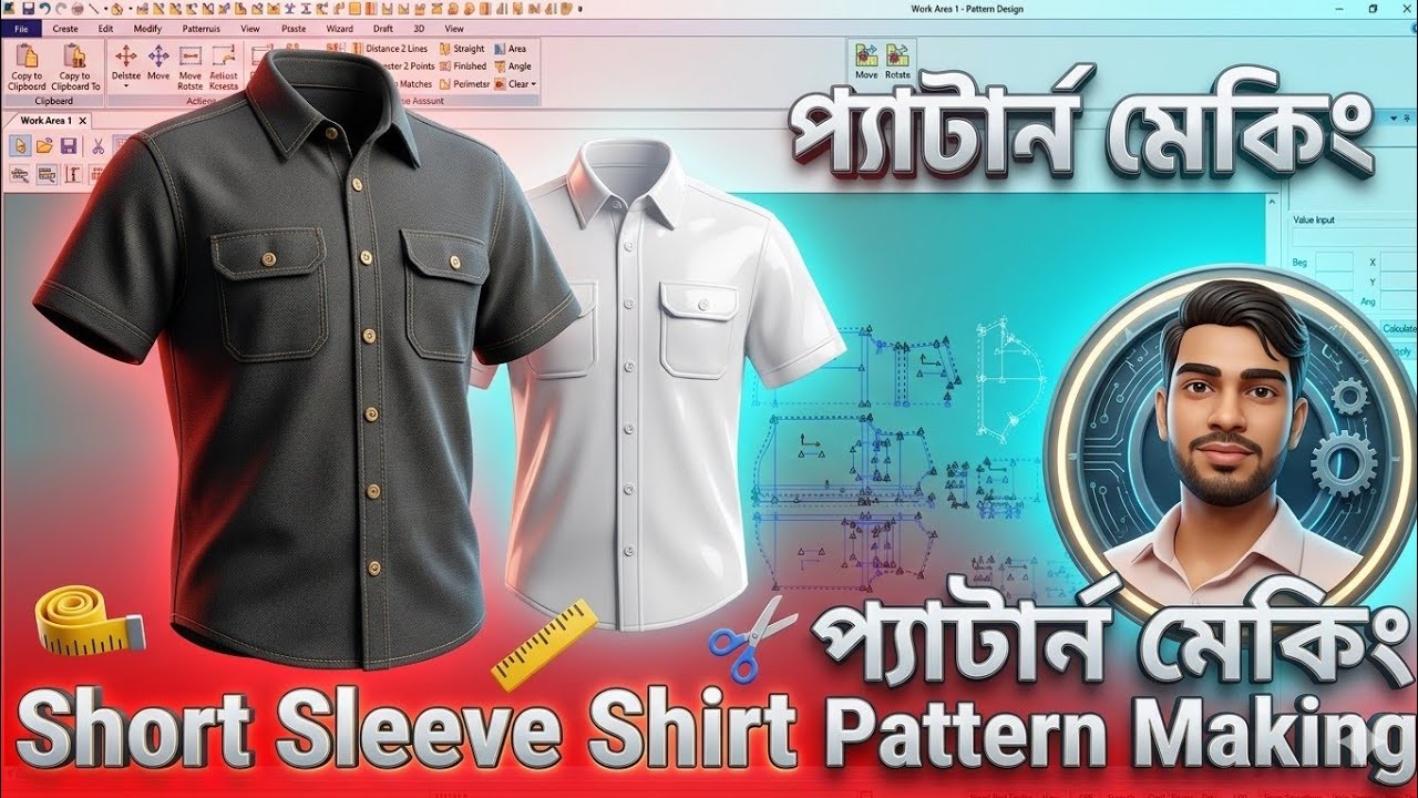 Short Sleeve Shirt pattern making Training, Gerber CAD software for ...