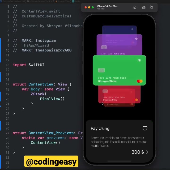Card Selection Swiftui ππ Swiftui Iphone Coding Program Trending