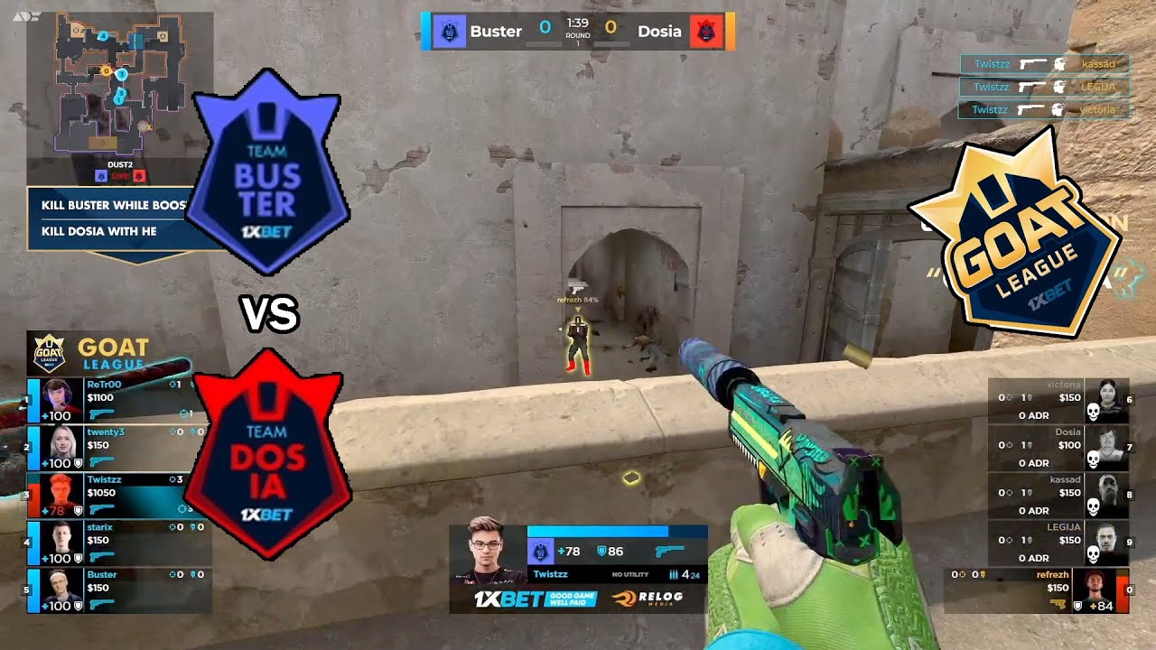 Team Buster vs Team Dosia - HIGHLIGHTS - DUST2 - 1xBet GOAT League DAY ...