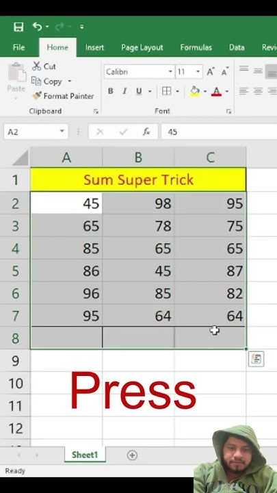 Auto sum in excel alt+= quick sum #tricks #shorts #excel #example - YouTube