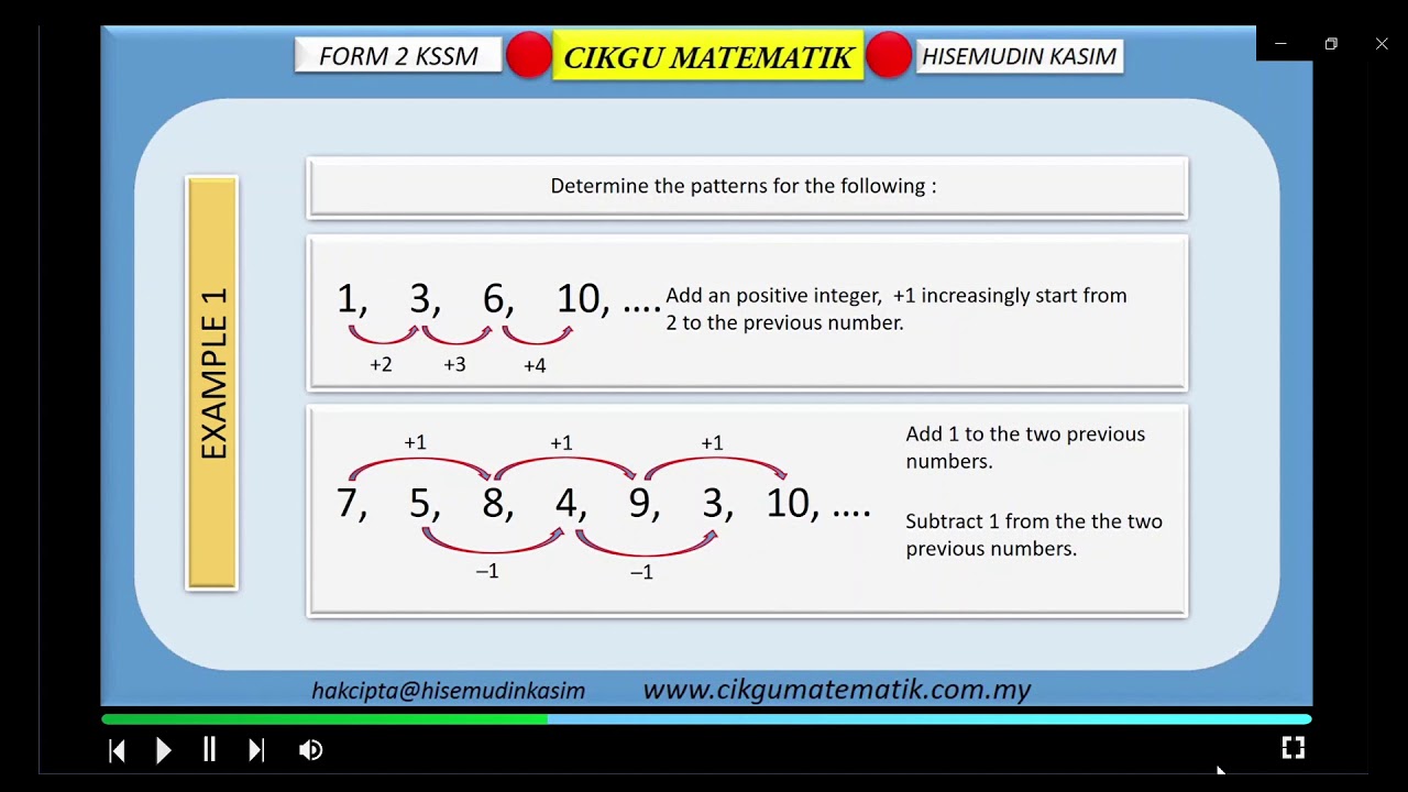 PATTERN _ MATHEMATICS FORM 2 - YouTube