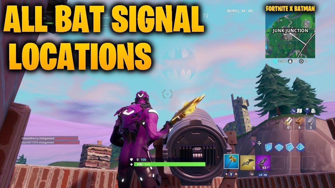 Light Up Different Bat Signals Location Guide - Fortnite X Batman ...