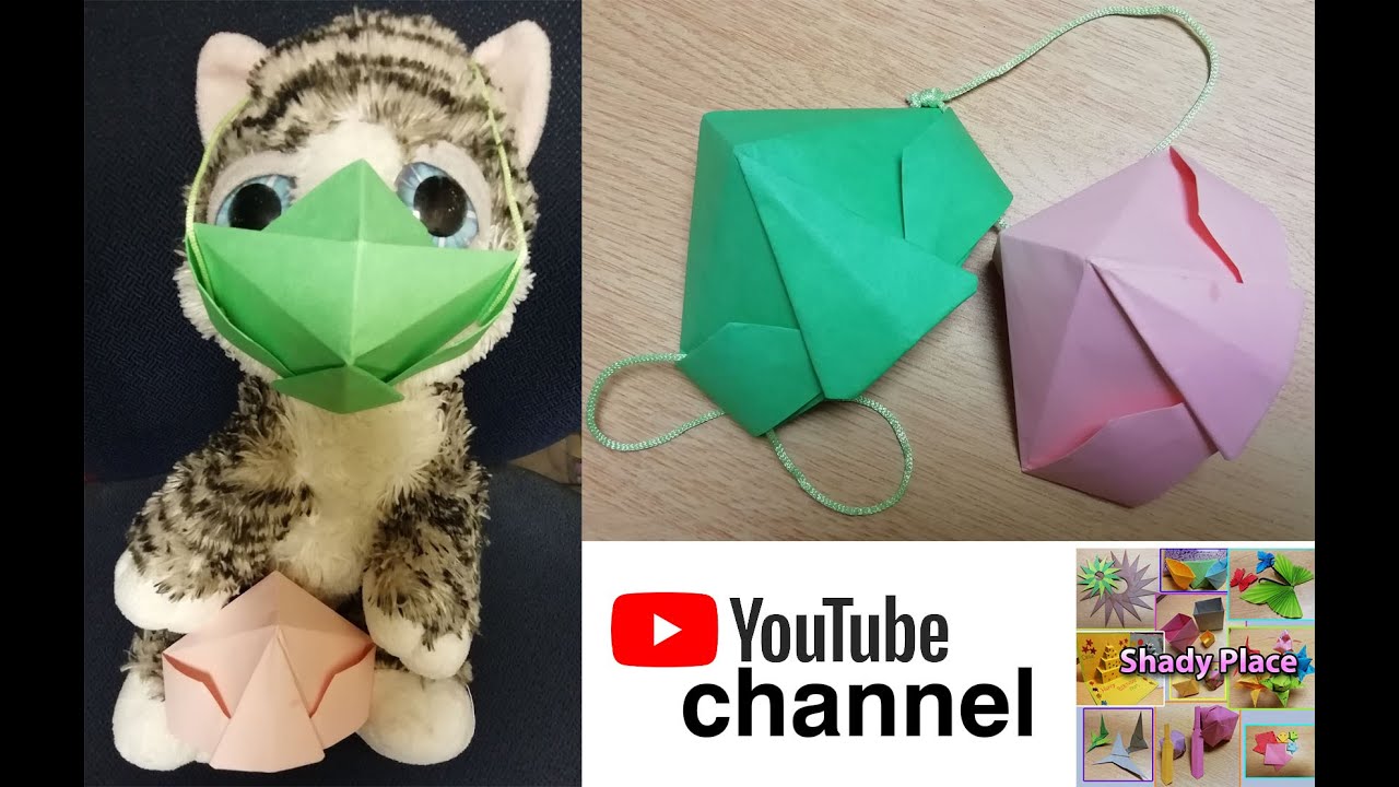 How to make paper face mask (without tape and glue) - YouTube