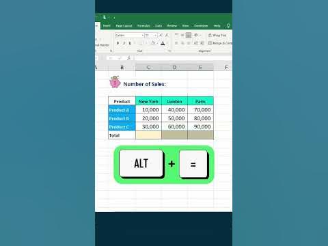 Sum Values in Excel | Shortcut - YouTube