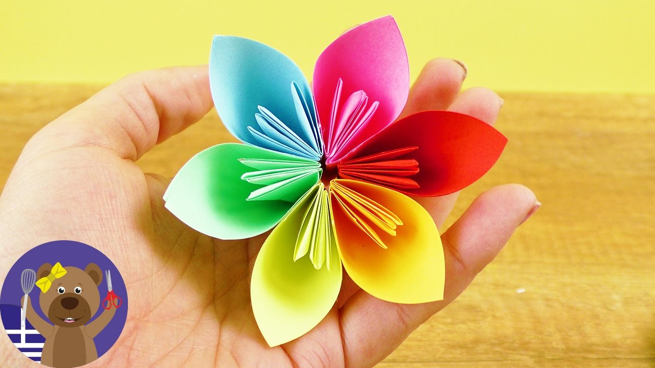 Ένα λουλούδι origami για ανοιξιάτικη διακόσμηση! - YouTube