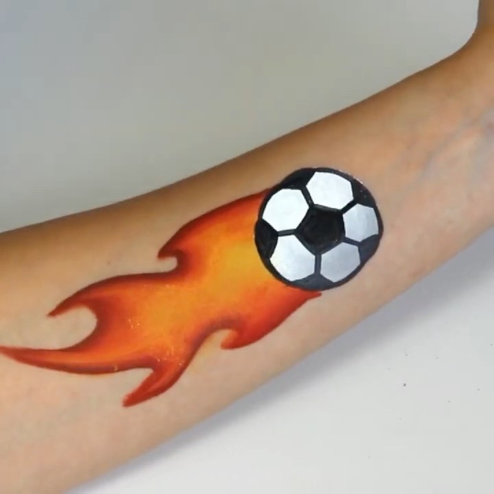 Football Flames arm painting #facepainting #faceart #facepaint # ...