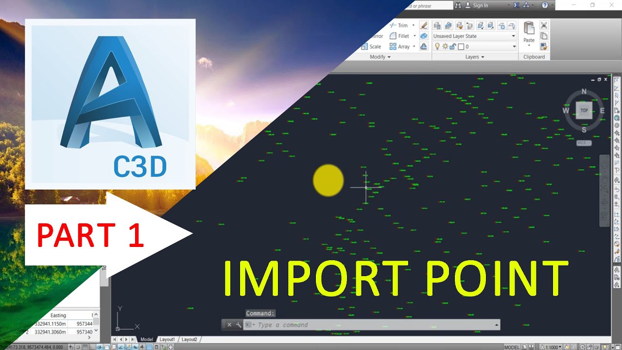 Tutorial autocad Civil 3d import point Part 1 - YouTube