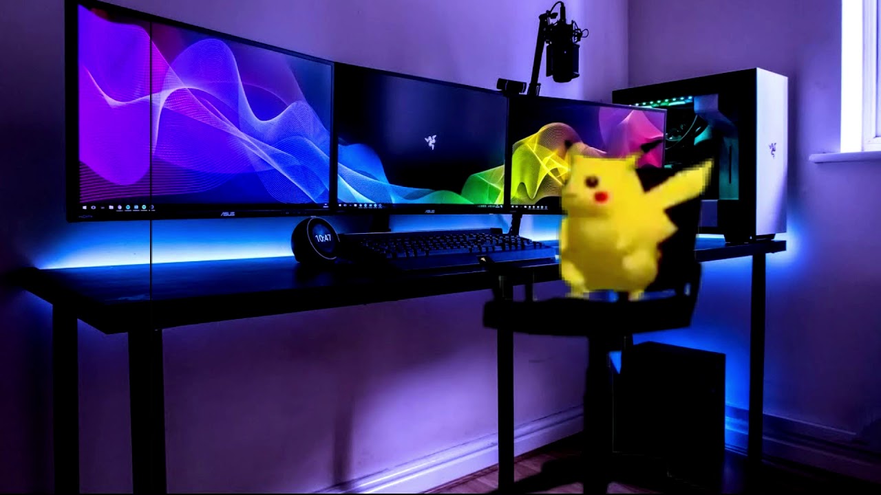 Pikachu spinning in chair while listening to Lo-fi and having a good ...