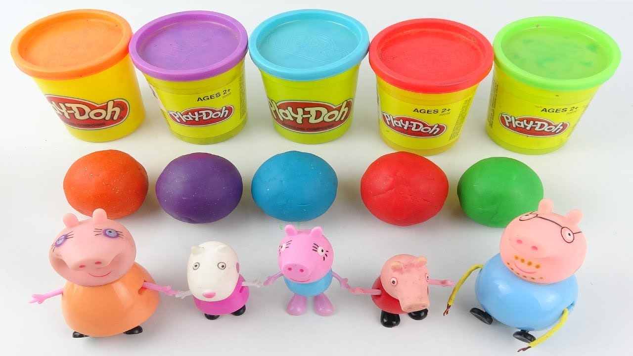 Peppa Pig Play Doh Molds & Surprise Toys with Daddy Pig Mummy Pig ...
