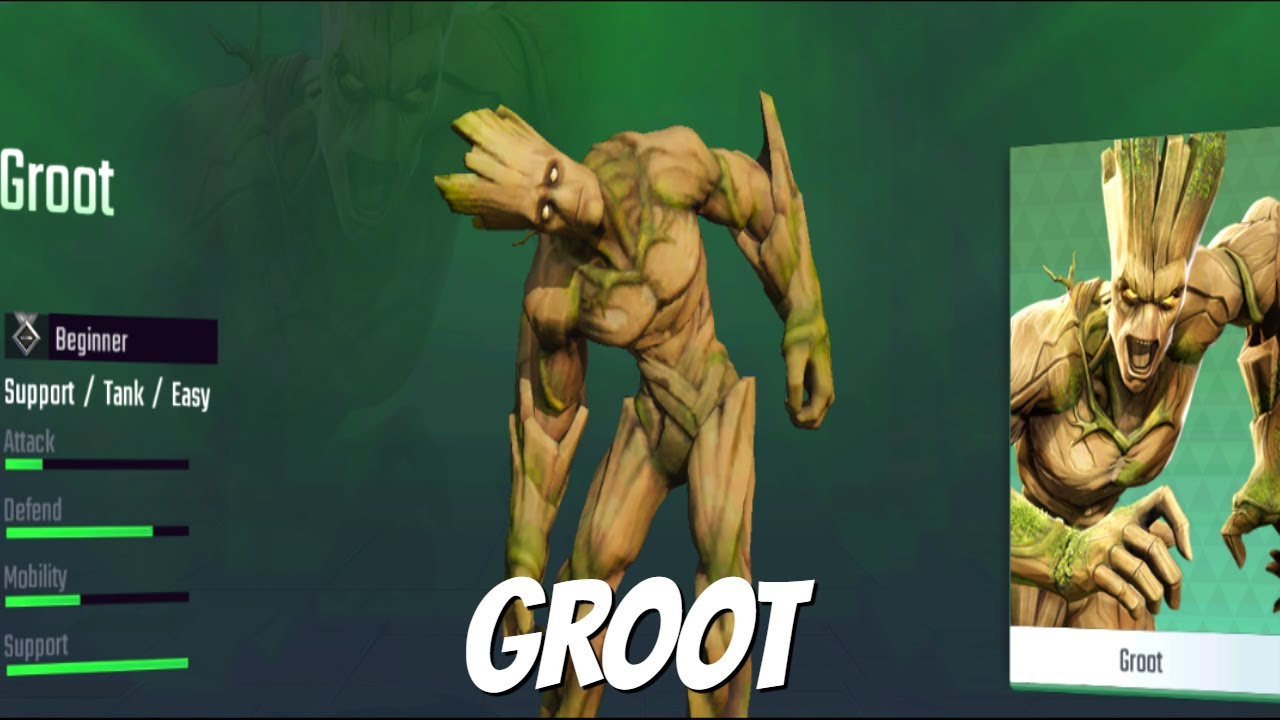 GROOT Hero Spotlight | Marvel Super War MOBA - YouTube
