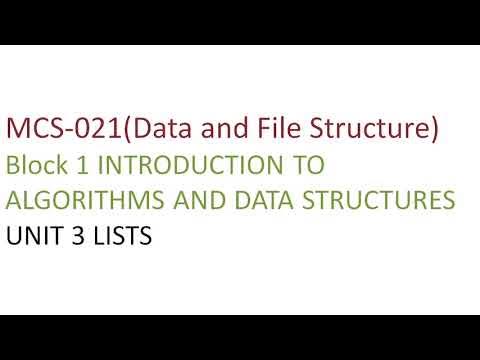 Abstract data type (ADT) || MCS-021(Data and File Structure)Block 1 ||UNIT 3 Lists || Part 1 ...