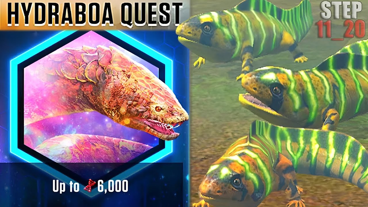 HYDRABOA QUEST PEDERPES LUX 1 VS 3 STEP 11 TO STEP 20 | JURASSIC WORLD ...