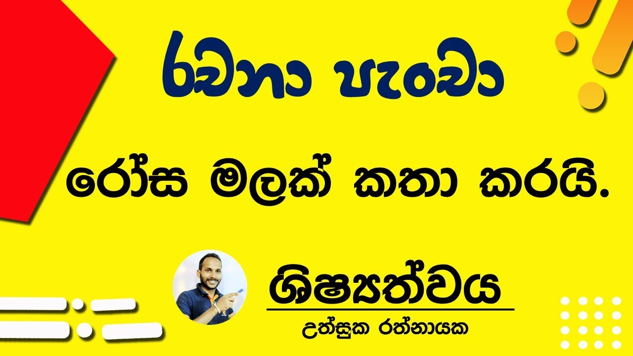 රෝස මලක් කතා කරයි | රචනා පැංචා ‍|ආදර්ශ රචනා - A rose speaks | Rachana ...