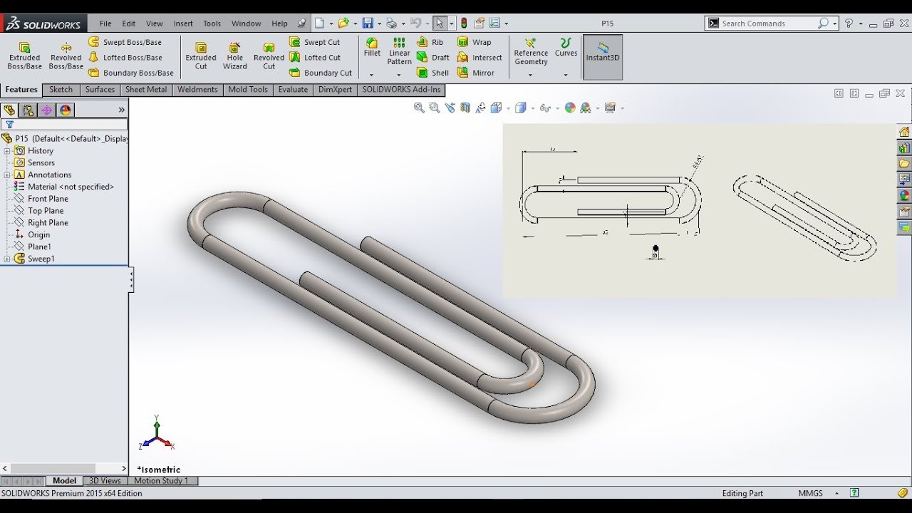 AUTOCAD l SOLIDWORKS l CAD ENGINEER l PAPER CLIP - YouTube
