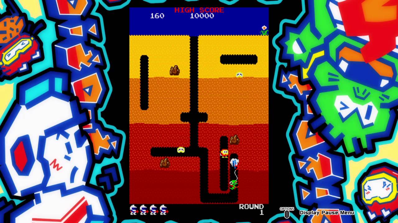 ARCADE GAME SERIES: DIG DUG - 4 Enemies & Rock and Roll Trophies - YouTube