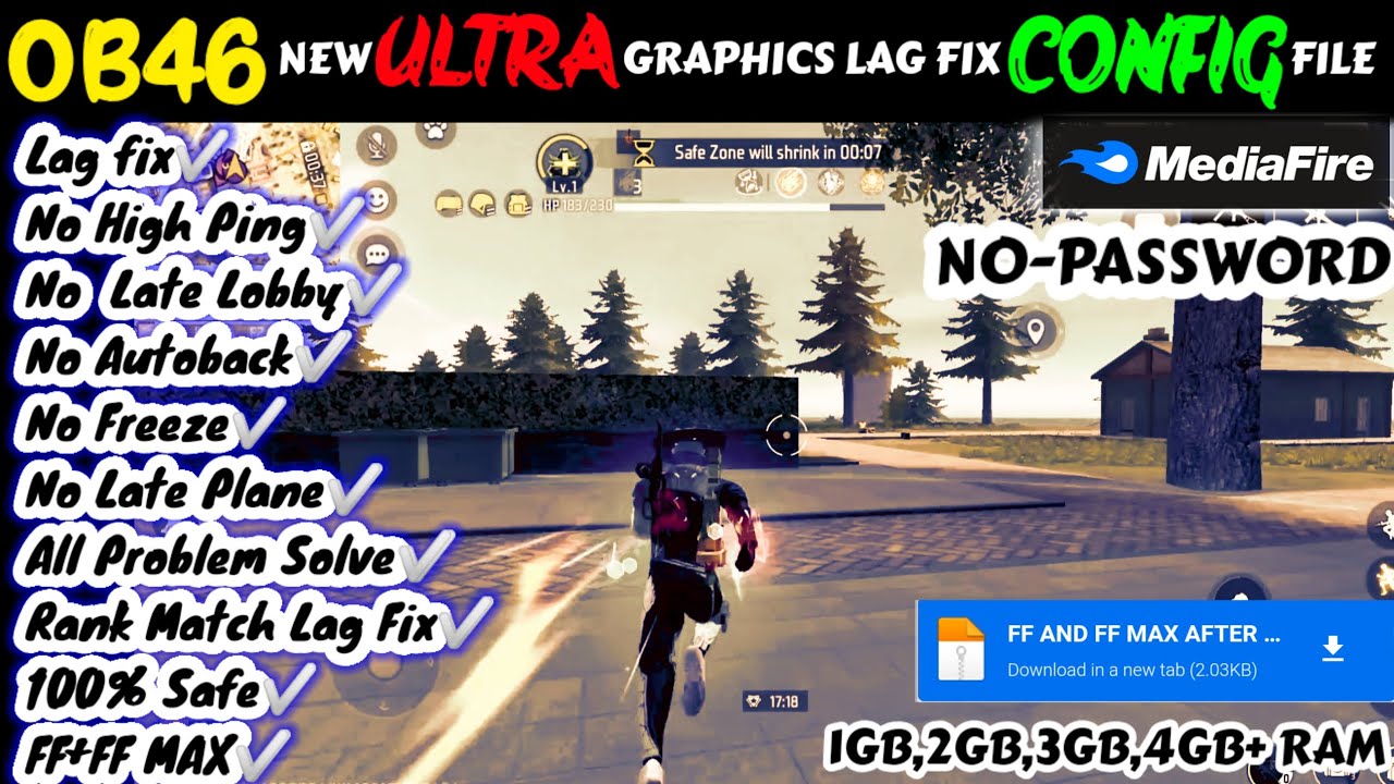 ️FREE FIRE AND FREE FIRE MAX NEW LAG FIX CONFIG FILE TODAY ️ 🔴 OB46 ...