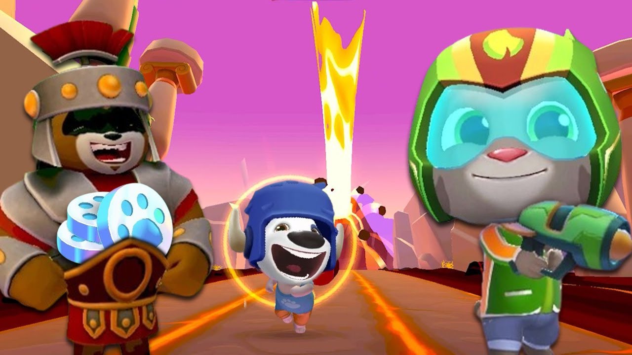 Talking Tom Time Rush Update - Nightmare Hank VS Ranger Tom VS Caveman ...