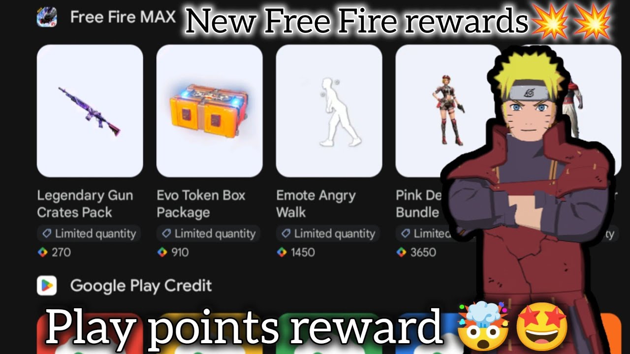 Crazy rewards | Play Store Play Points rewards| Free Fire rewards in ...