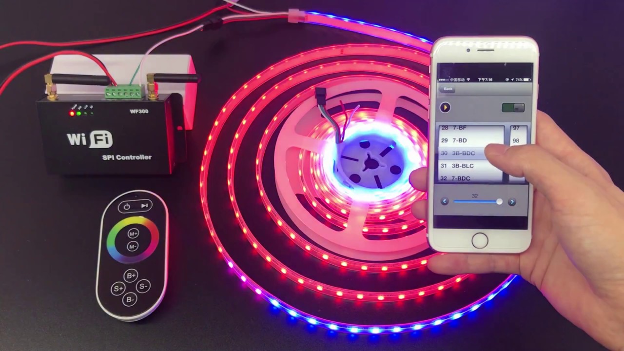 WiFi+RF SPI Controller For 12V Waterproof WS2811 Color Chasing LED ...