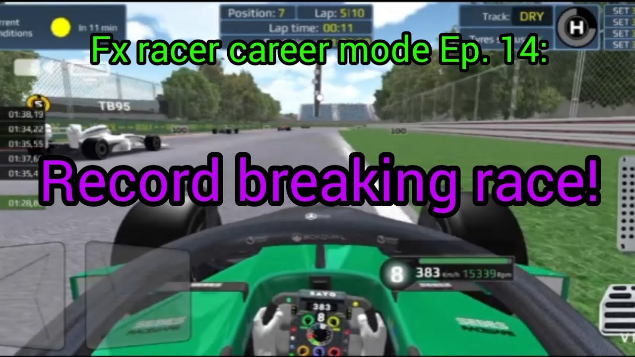 FX racer career mode episode 14: Record breaking race! - YouTube