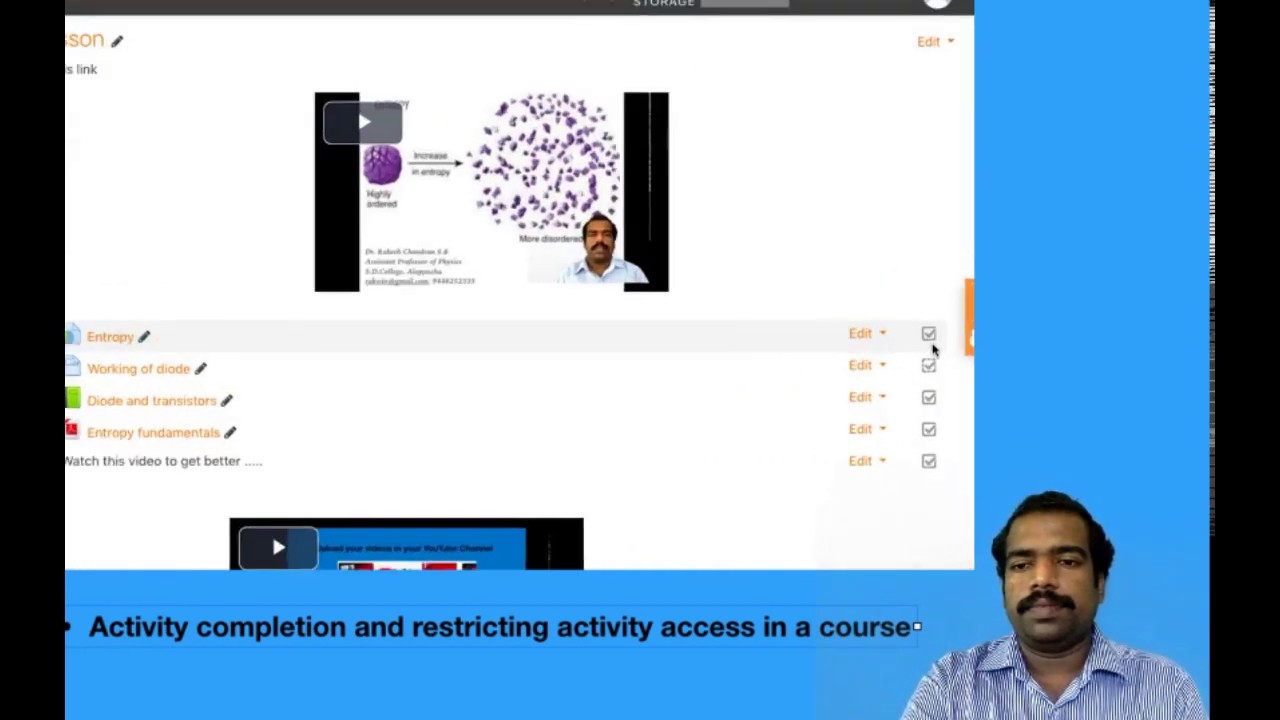 MOODLE training - Enabling activity completion and restricting access ...
