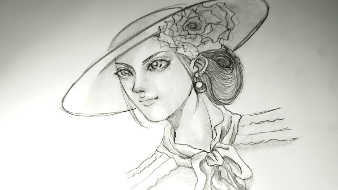 pencil drawing - drawing Kate Middleton's hat - YouTube