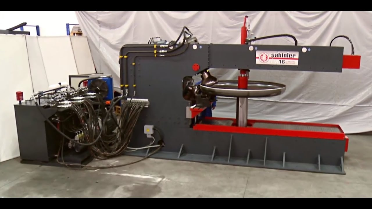 FM 16 tank head Flanging Machine No Hole - YouTube
