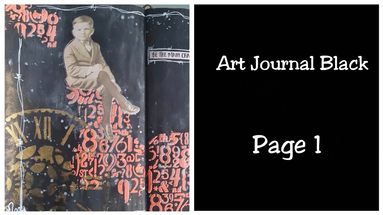 Art Journal Black: Tuto Art Journal: Page 1 - YouTube