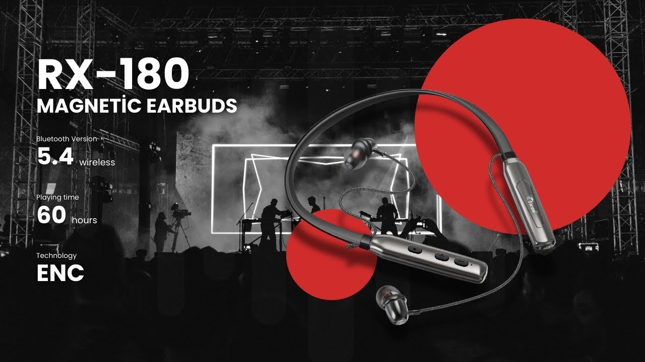 🎵 TICON RX-180 Acoustor Neckband | 60 Hours Playtime | ENC Noise ...