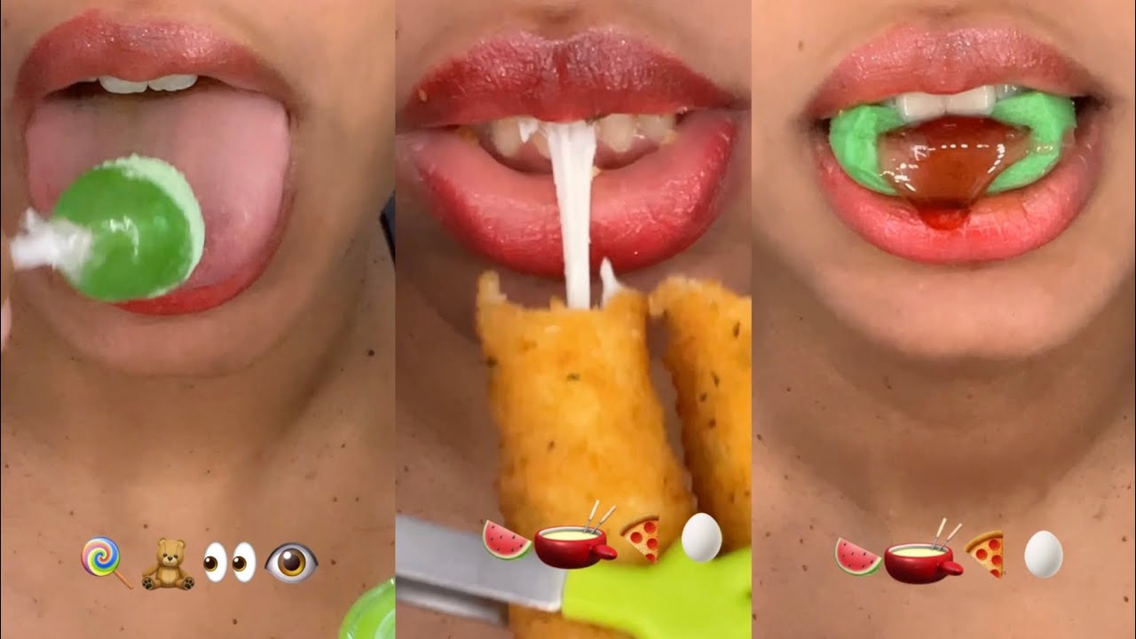 Asmr eating jelly candy, mozzarella cheese, giant gummy bear #asmr # ...