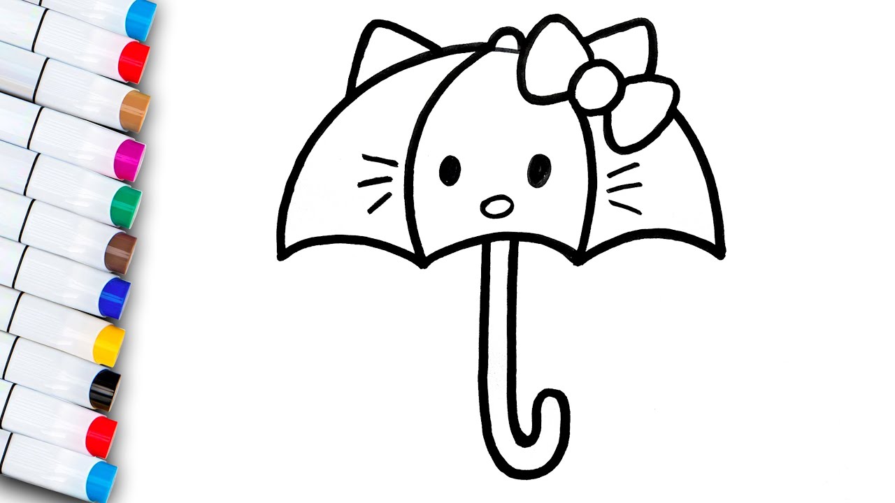 how to Draw Cute Umbrella Drawing Painting Coloring For kids And ...