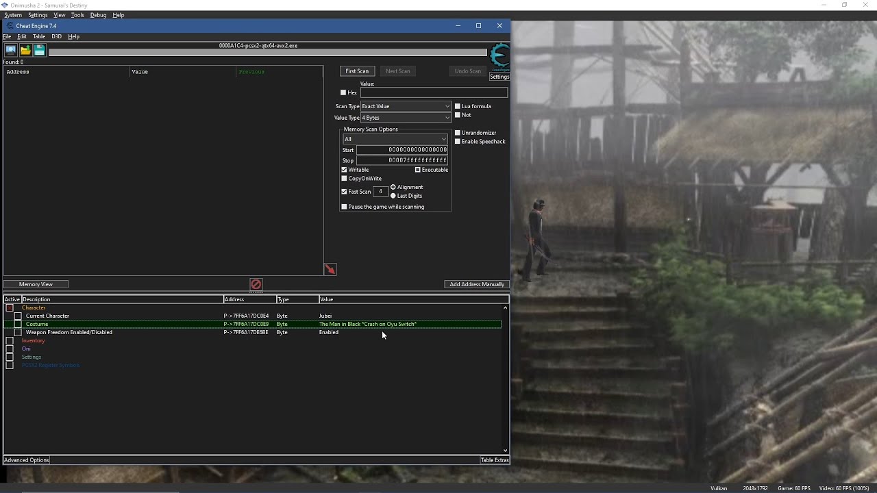 Onimusha 2 Samurai's Destiny - Cheat Engine Table (PCSX2 2.0) - YouTube