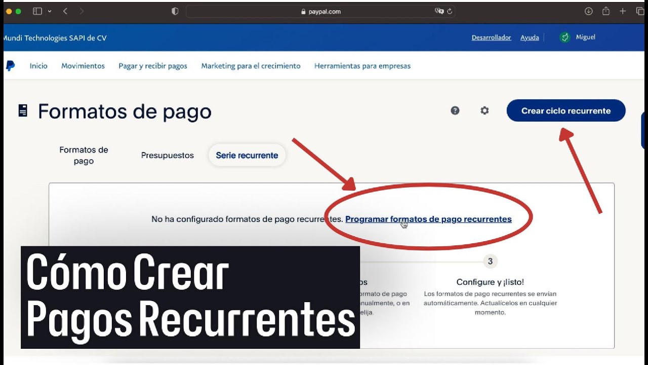 Cómo crear pagos recurrentes con PayPal - YouTube