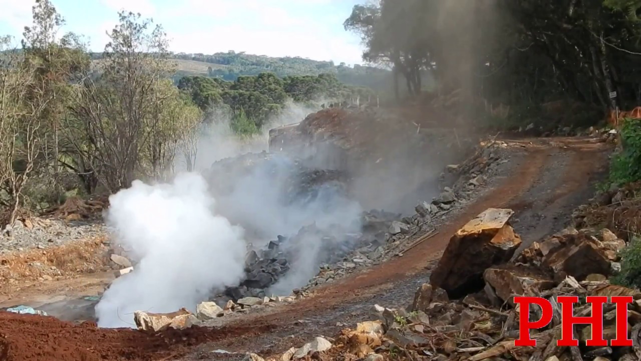 Trench blasting... - YouTube