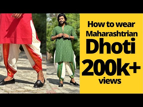 Step by step Dhoti Draping Demo | Style1 | Maharashtrian Style | Draping with Dhoti and Saree