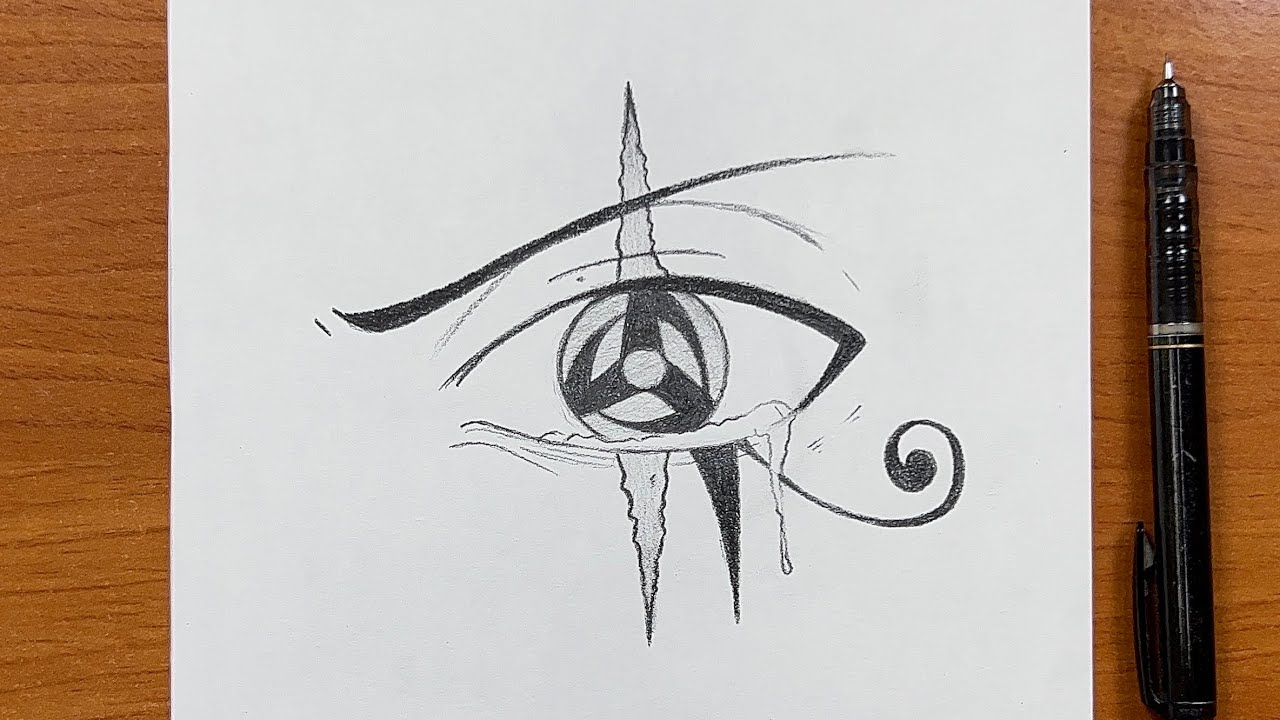 Easy to draw || How to draw kakashi eye step-by-step - YouTube