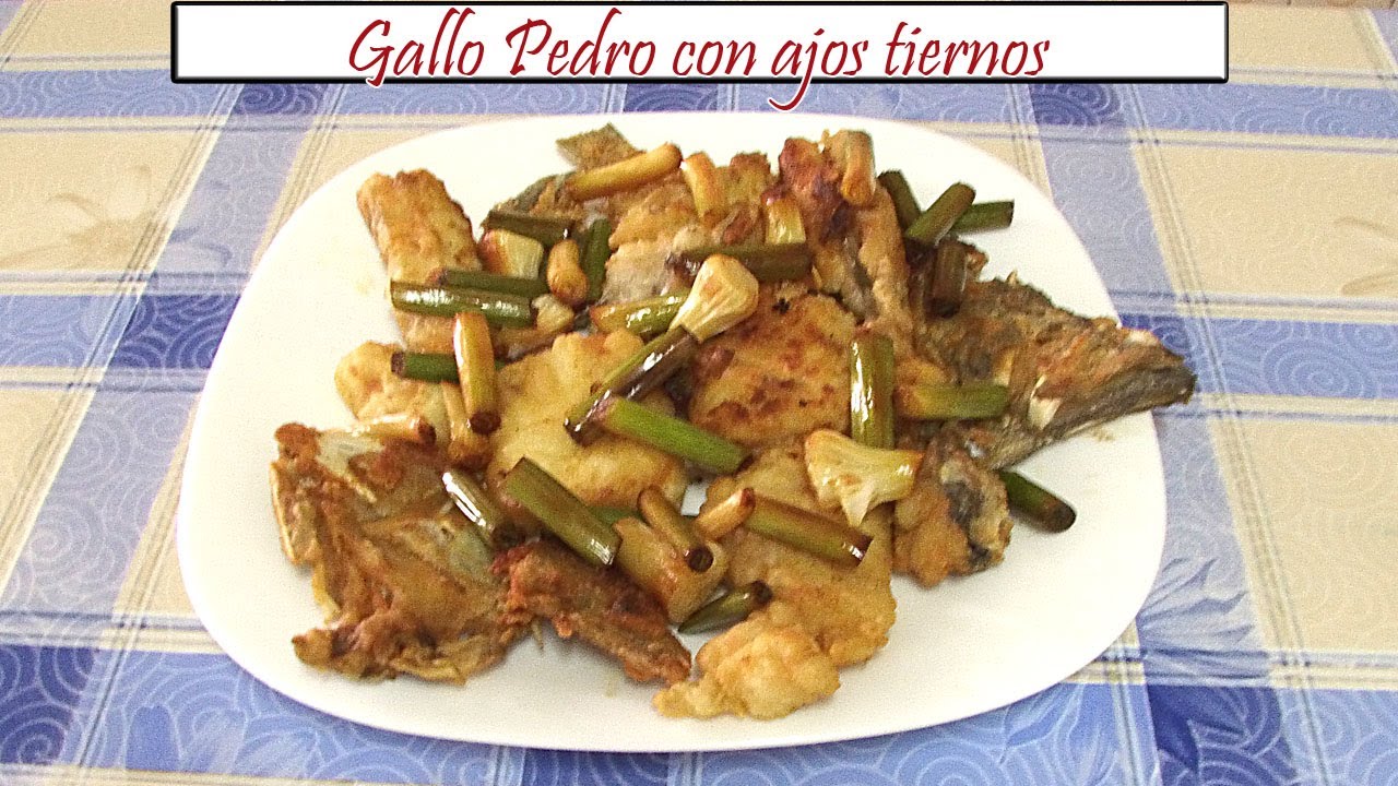 Gallo Pedro con ajos tiernos | Receta de Cocina en Familia - YouTube