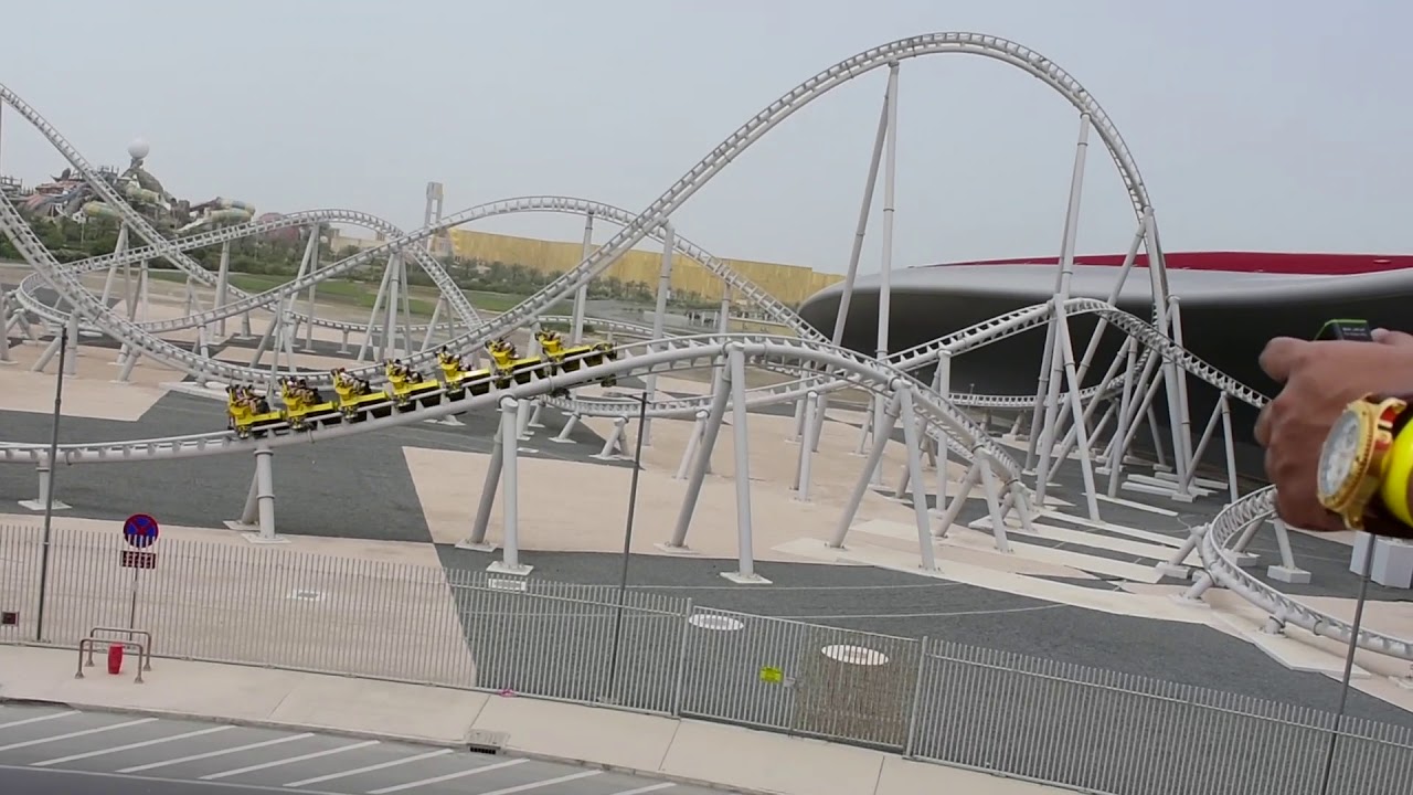 Ferrari world flying aces roller coaster Abu Dhabi - YouTube