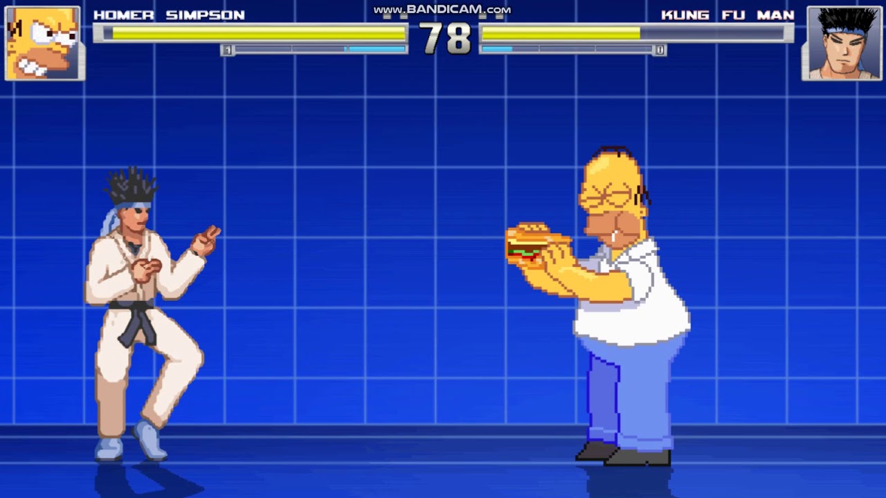 MUGEN Matches #3 - Homer Simpson vs. Kung Fu Man - YouTube