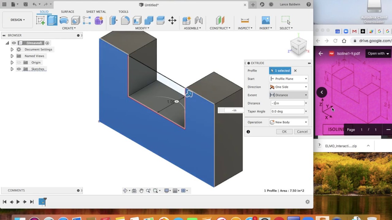 Iso Line 1 in Fusion 360 - YouTube