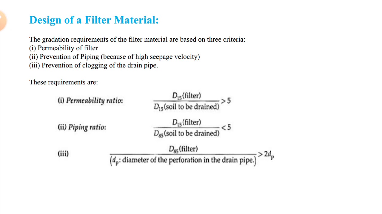 Unit 2 L No 14 Design Of Filter Material Youtube