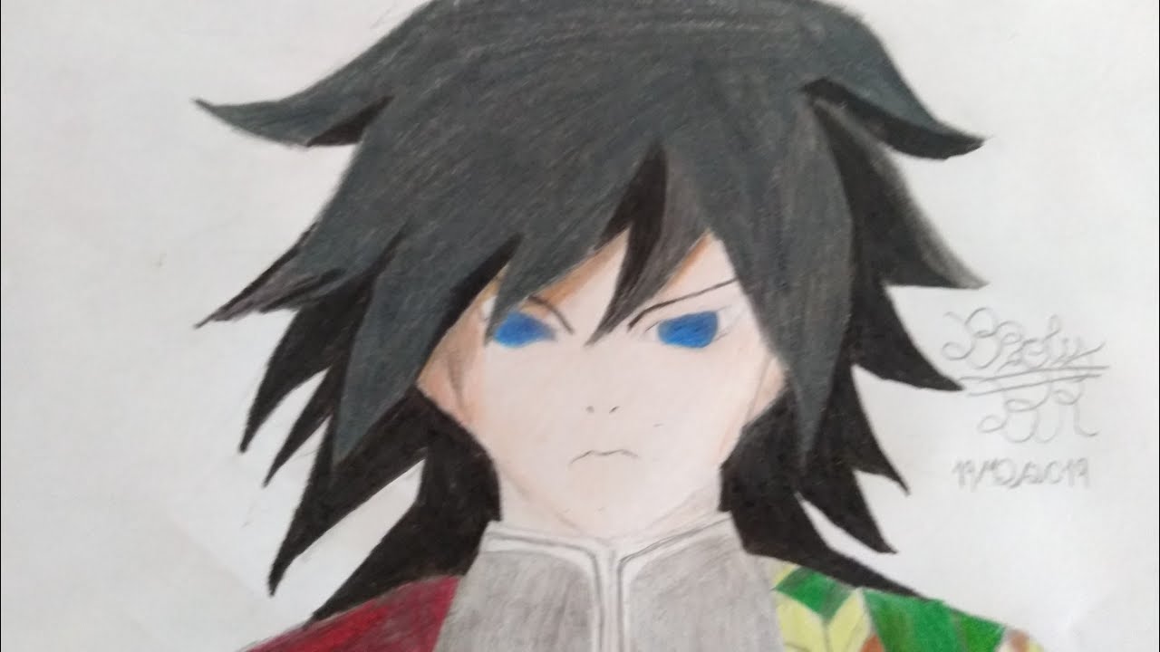 DRAWING GIYUU TOMIOKA-DEMON SLAYER [kimetsu no yaiba] - YouTube