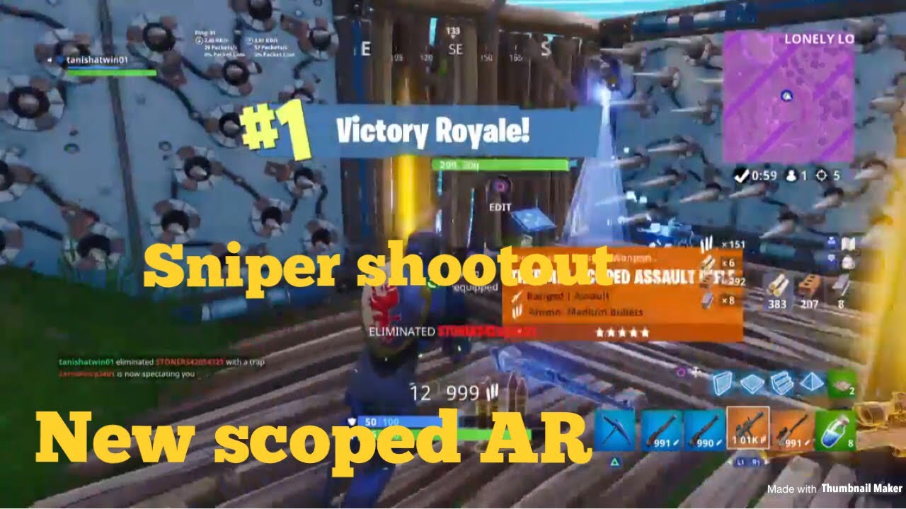 Fortnite Battle Royale- new thermal scoped AR sniper shootout - YouTube