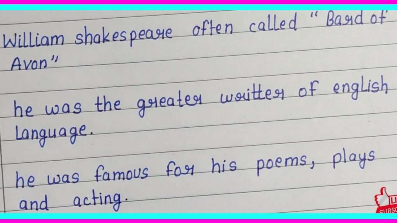 10 Lines Essay On William Shakespeare In English || Write Short Essay ...