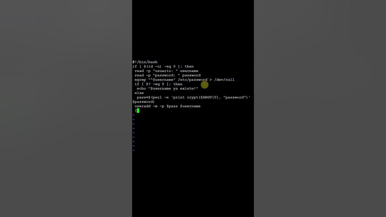 Script en Bash para crear usuarios en Linux #shorts - YouTube