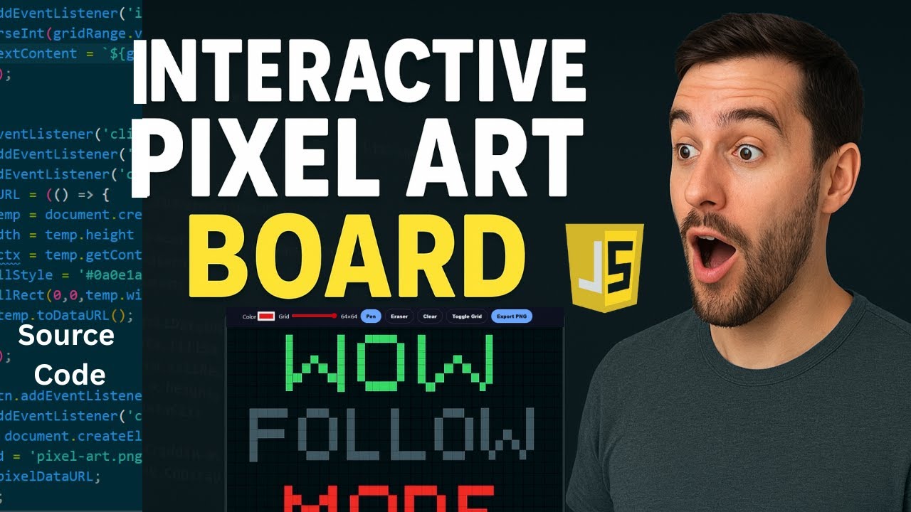 Create a Pixel Art Board with JavaScript (Fun HTML & CSS Project) - YouTube