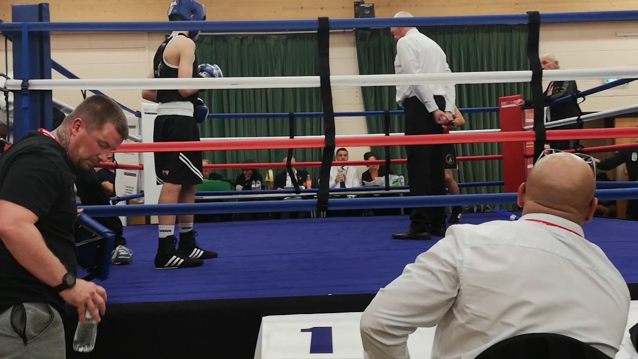 Mitchell's first Boxing skills bout. - YouTube